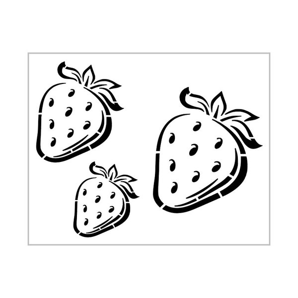 Strawberry Stencil - Etsy