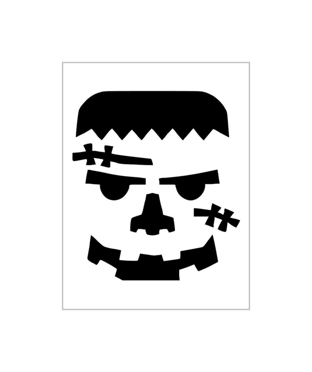 Frankenstein Face Stencil Halloween Pumpkin Carving Reusable Sheet S734 ...