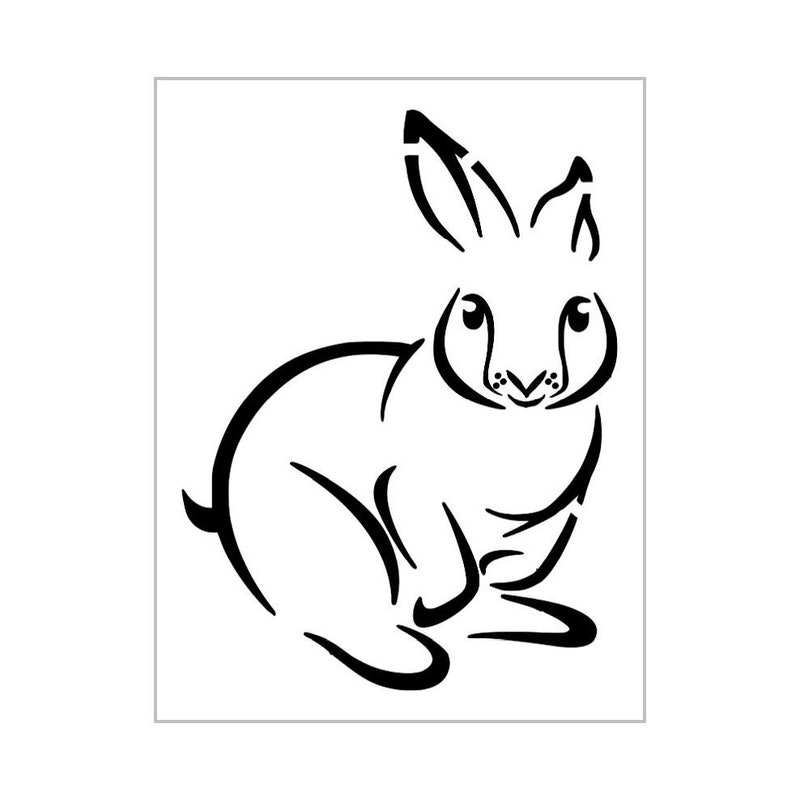 Rabbit Stencil - Etsy