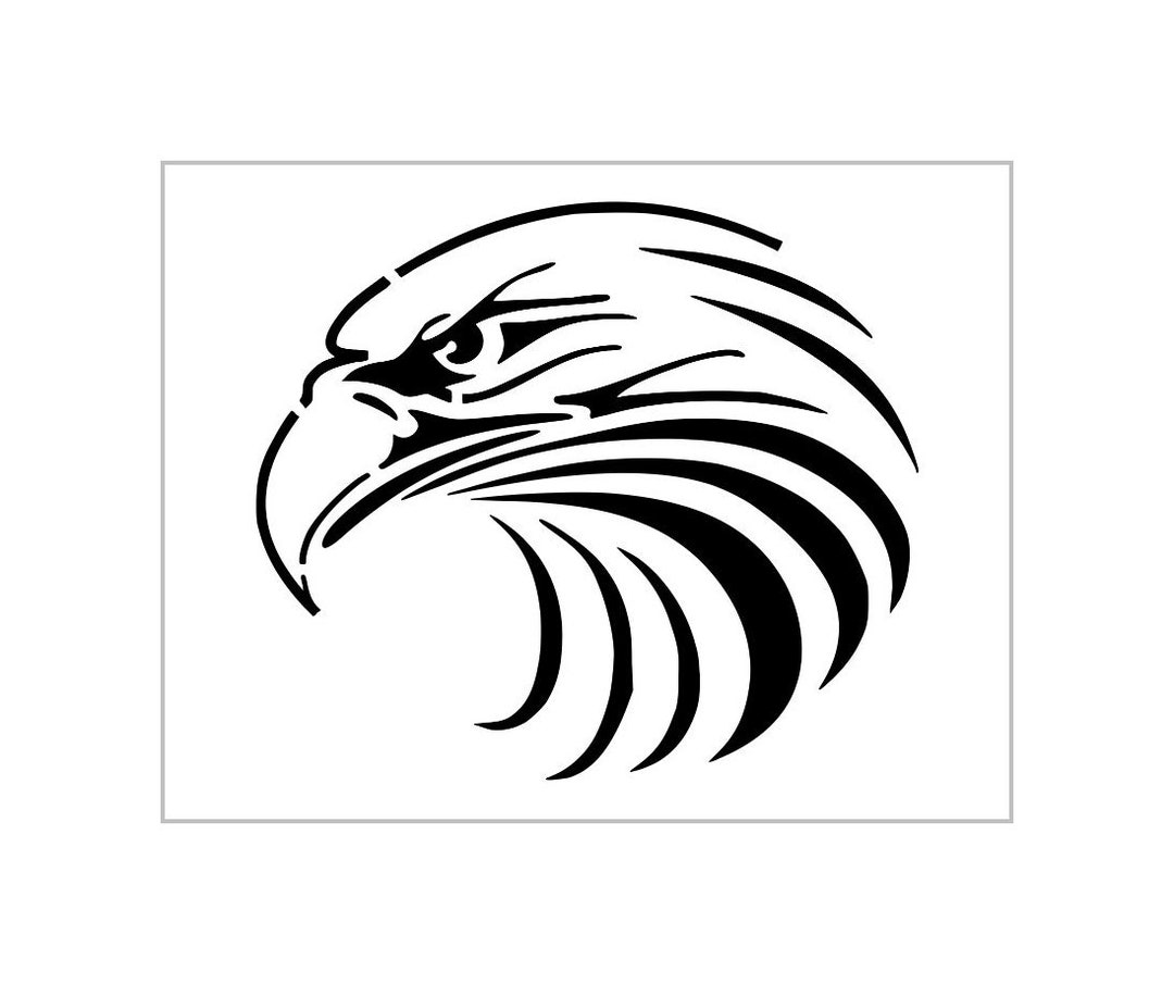 American Eagle Stencil Head Bald Large Bird Reusable Sheet S384 - Etsy