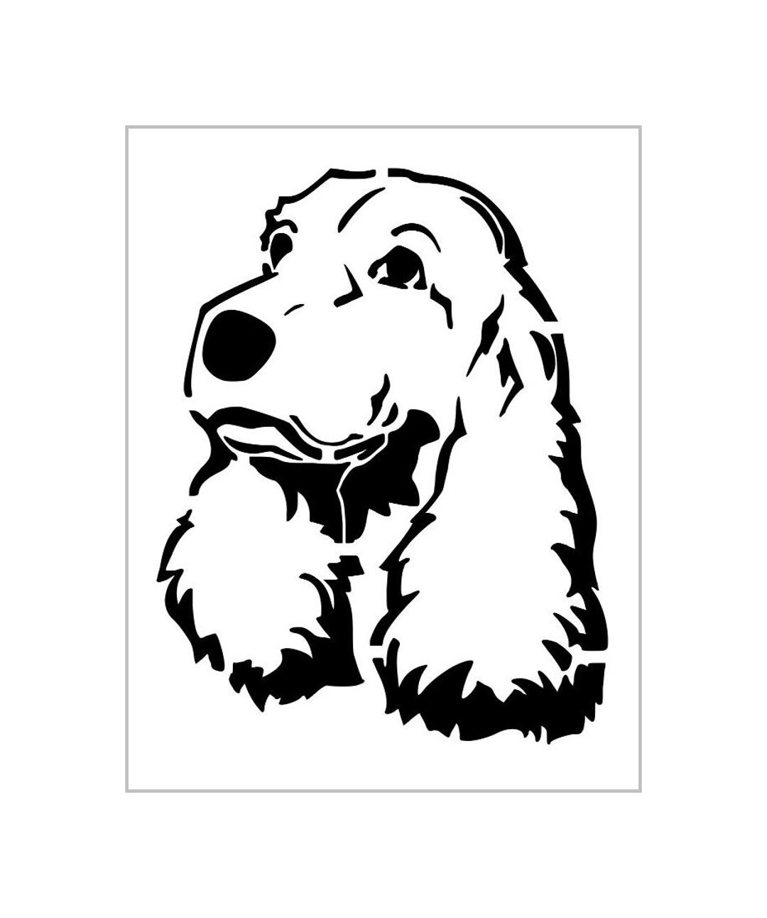 Cocker Spaniel Stencil Dog Breed Face Head Reusable Plastic Sheet S147 ...
