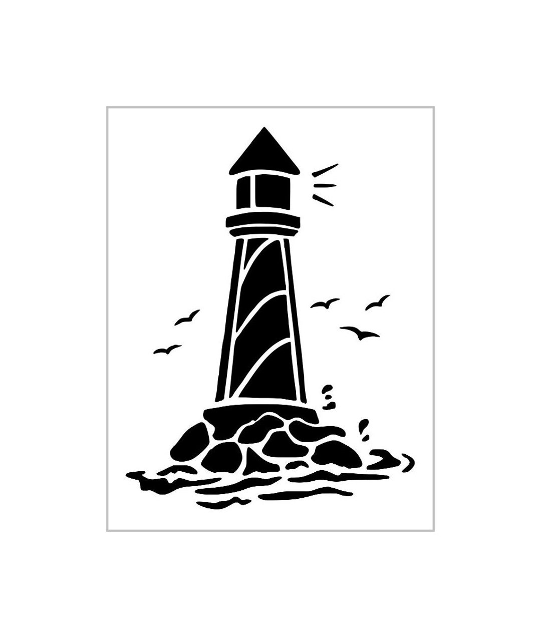 LIGHTHOUSE Stencil Rocks Birds Ocean Coastline Reusable Plastic Sheet S36 - Etsy