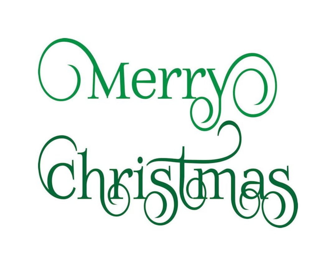 Merry Christmas SVG, Fancy Swirl Font SVG, Holiday SVG, Digital ...