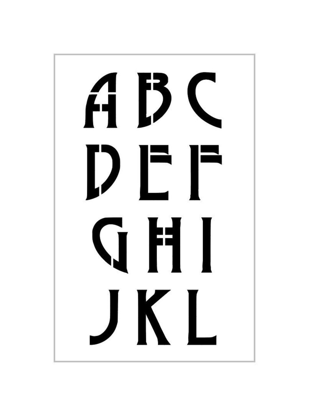 ART MOVEMENT Alphabet Stencil 2 Inch Fancy German Font Letters - Etsy