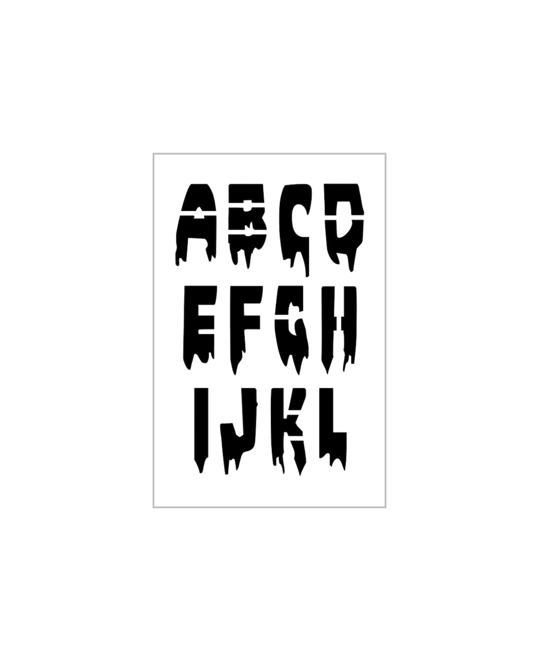 DRIPPING BLOOD Alphabet Stencil 2 Inch Vampire Halloween Font Letters ...