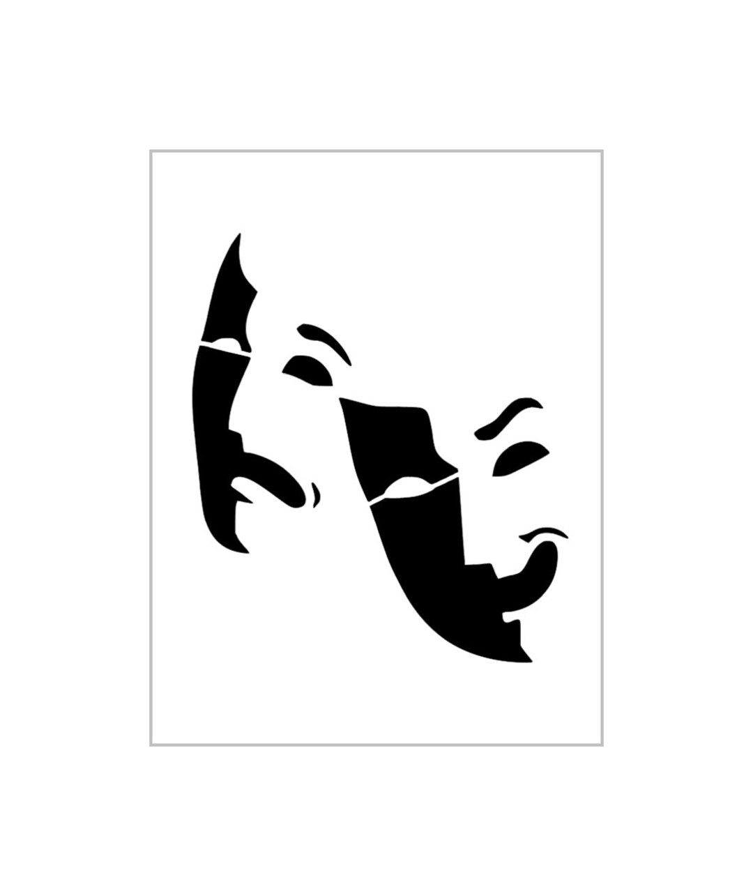 Theater Masks Stencil Theatre Drama Greek Muse Mardi Gras Reusable ...