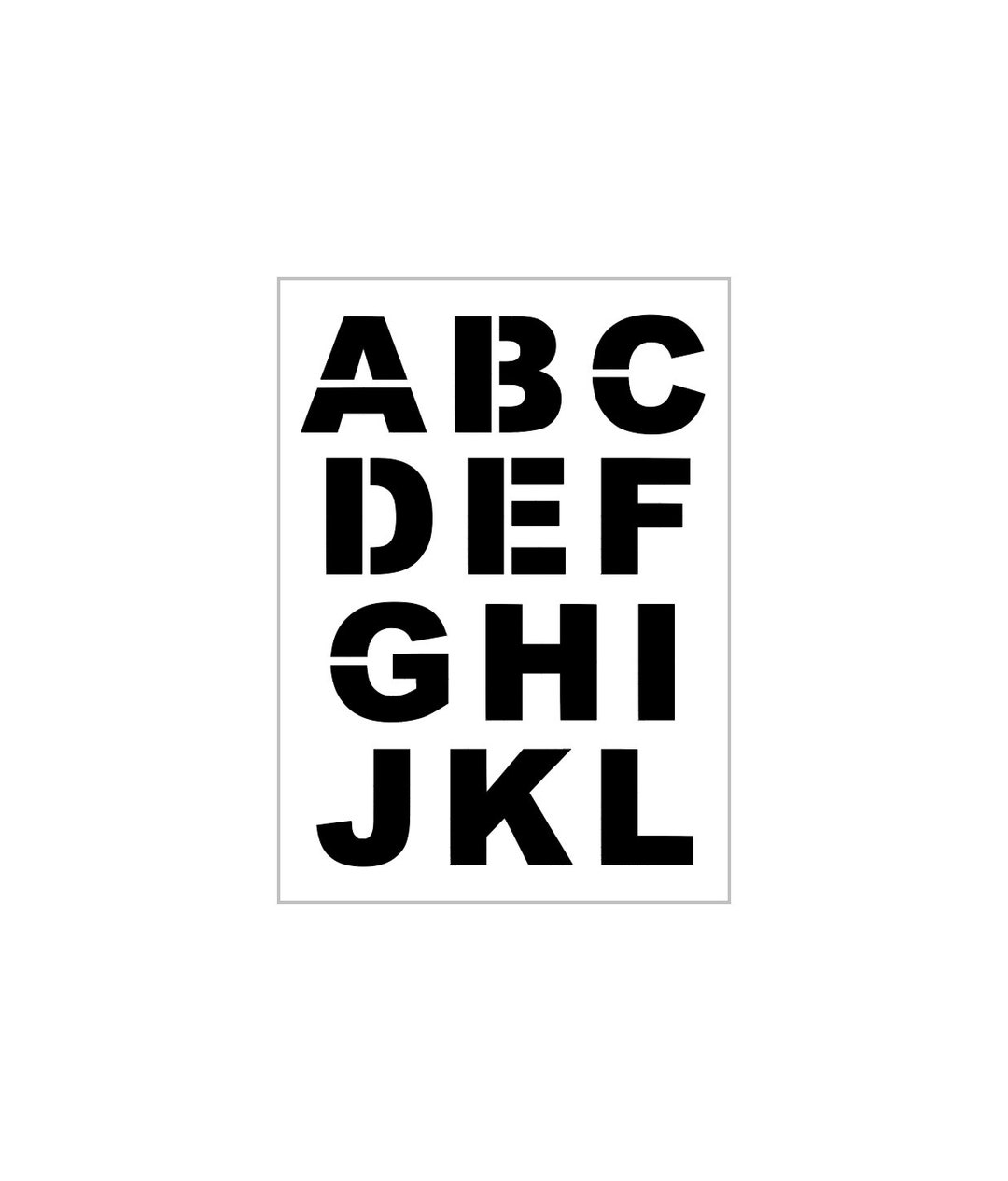 ARIAL Alphabet Stencil 2 Inch Basic Plain Simple Font Letters Capital ...