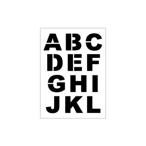 ARIAL Alphabet Stencil 2 Inch Basic Plain Simple Font Letters Capital ...