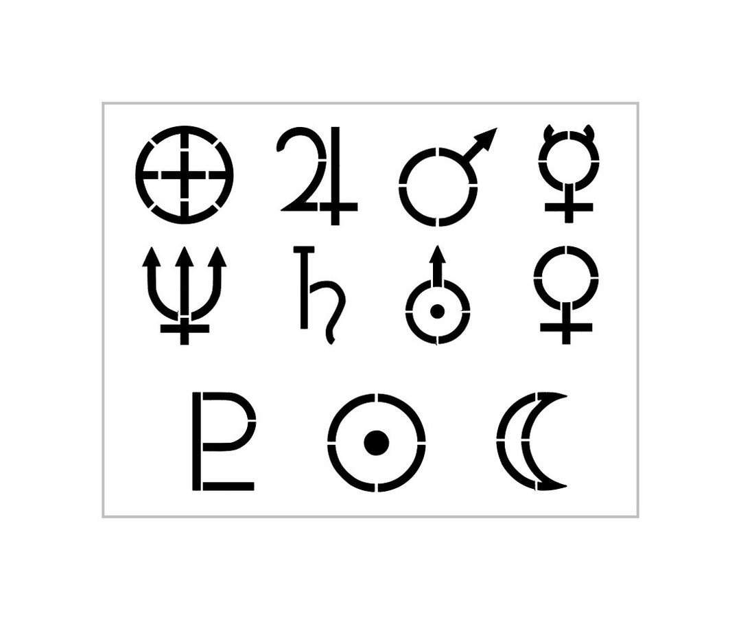 Planet Runes Stencil 11 Designs Planetary Glyphs Designs Reusable ...