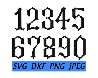 Chelsea Font Numbers SVG Bundle, Fancy Address Phone Number Birthday ...