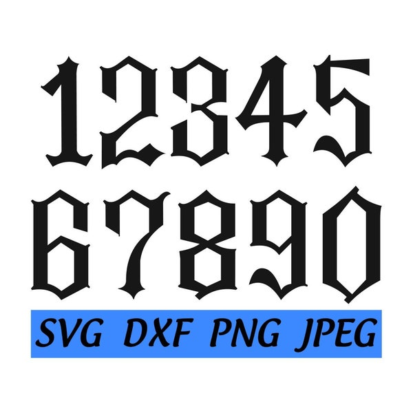 Gothic Numbers Png - Etsy