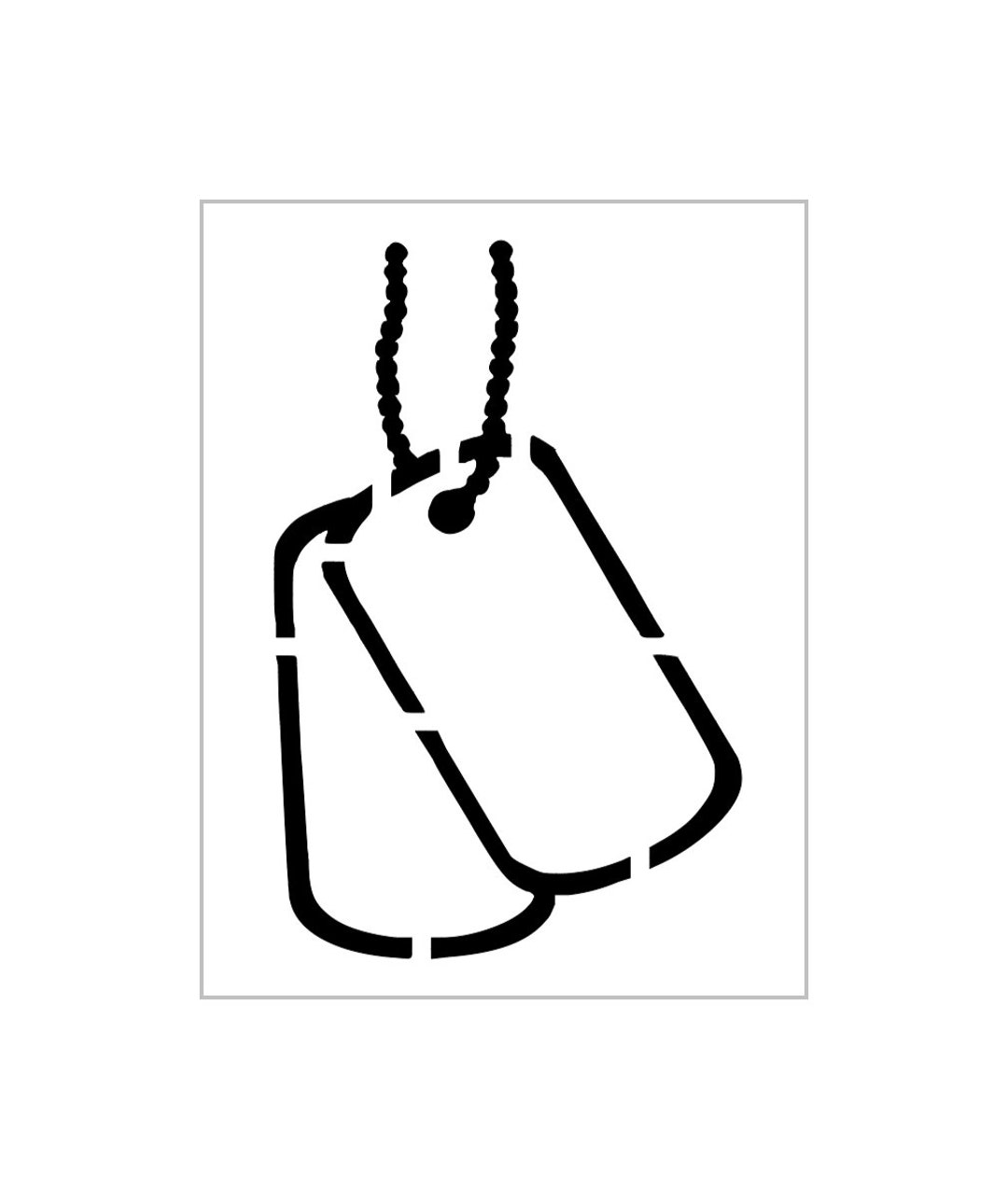 Military Dog Tags Stencil Marines Army Navy Name Outline Reusable ...