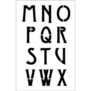 ART MOVEMENT Alphabet Stencil 2 Inch Fancy German Font Letters Sheet ...