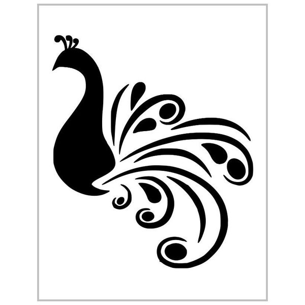 Peacock Stencil - Etsy