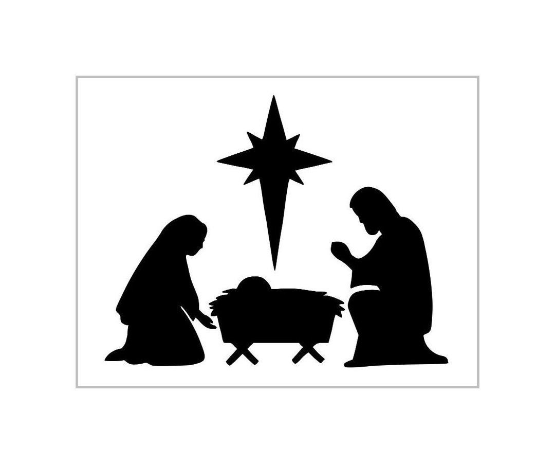 NATIVITY SCENE Stencil Manger Baby Jesus Star Christmas Holiday ...