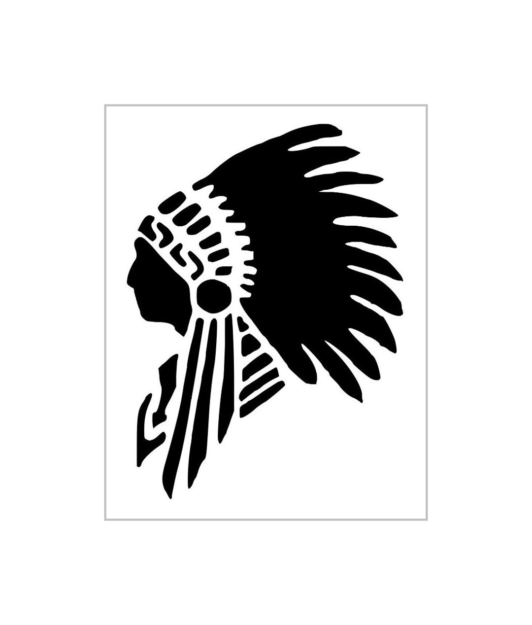 INDIAN CHIEF Stencil Native American Head Reusable Plastic Sheet S174 ...