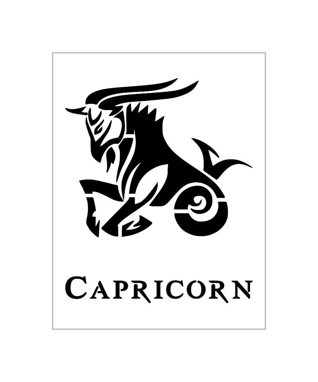 CAPRICORN Stencil Zodiac Sign Astrology Horoscope Reusable Plastic ...