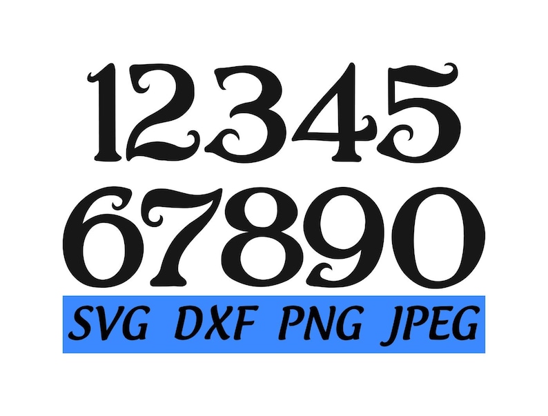 Curly Romance Numbers SVG Bundle Fancy Font Address Phone - Etsy
