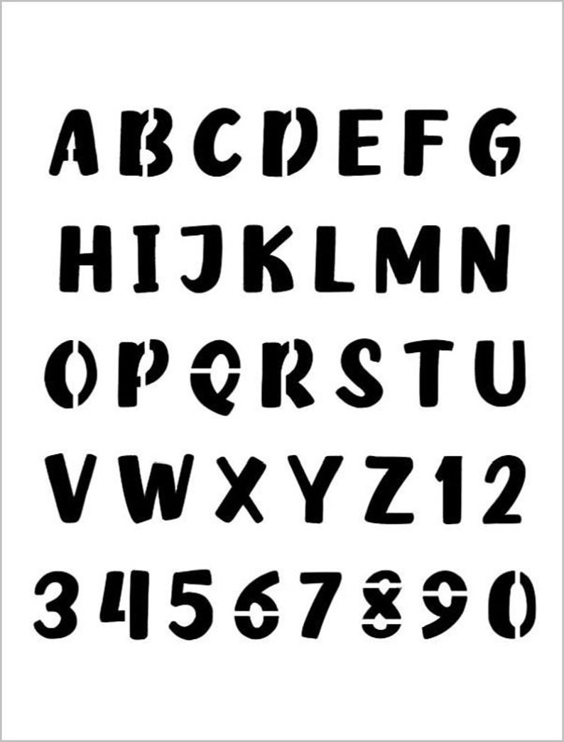 THICK MARKER Alphabet Stencil 1 Inch Bulky Script Font Set - Etsy
