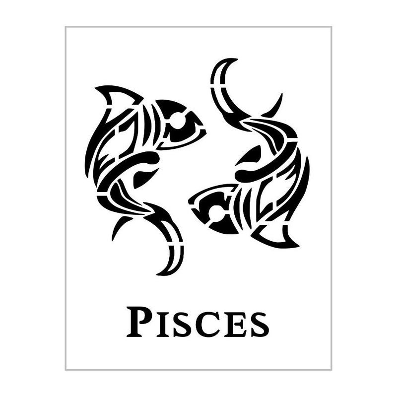 Pisces Stencil - Etsy