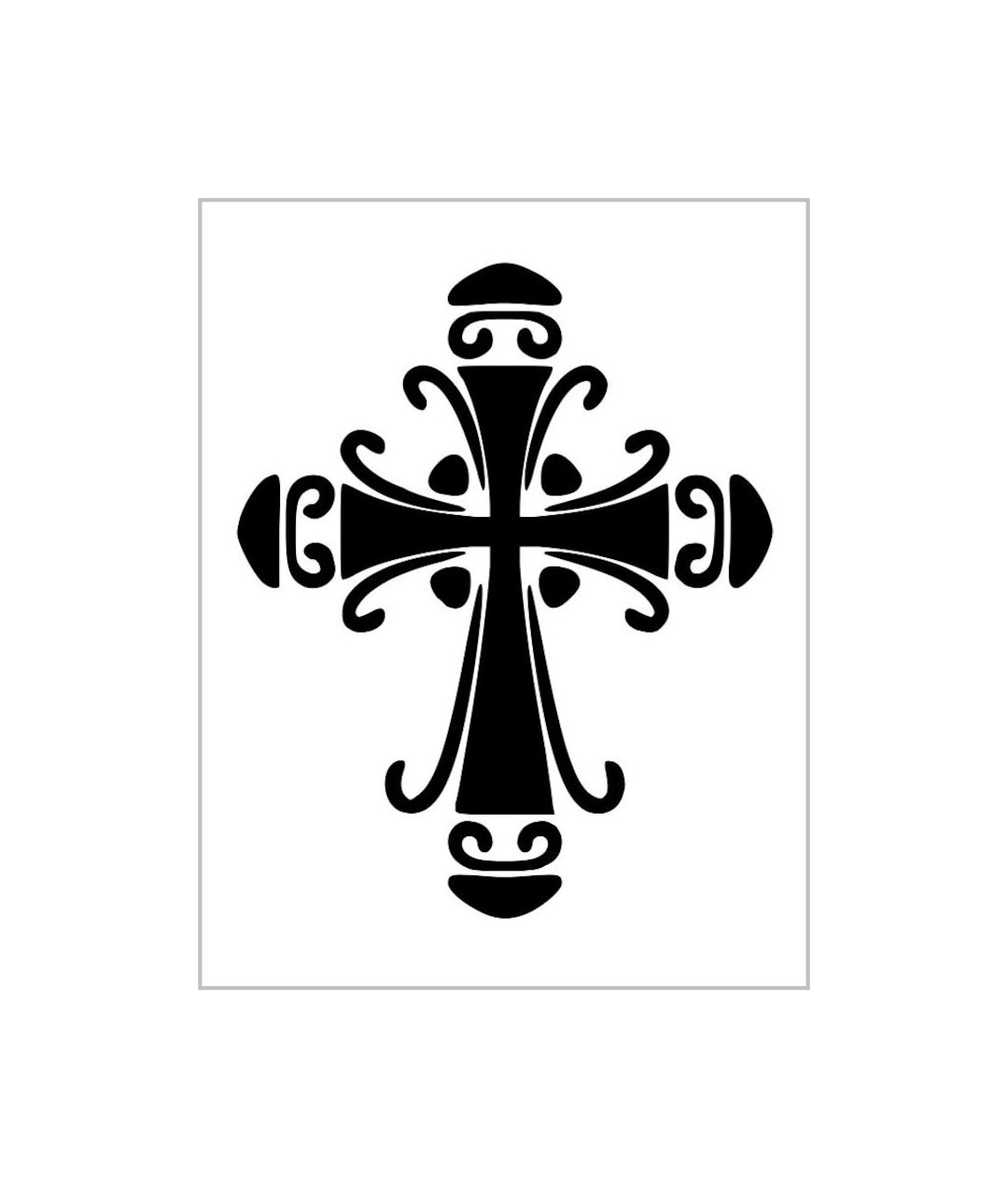 CROSS Stencil Religious Fancy Detailed Reusable Plastic Sheet S28 - Etsy