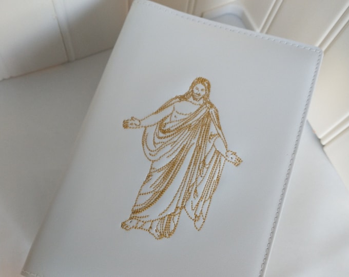 Gold Christus Regular Size LDS Quad Faux Leather Scripture Cover, LDS ...
