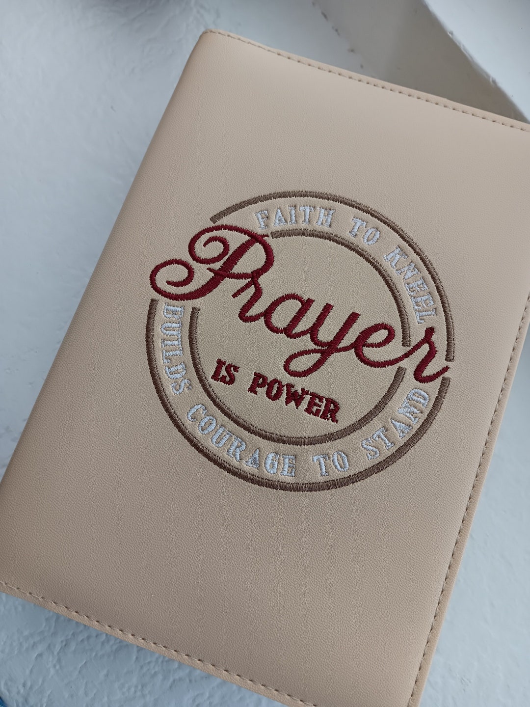 Cream Prayer is Power Regular Size LDS Quadruple Combination Faux ...