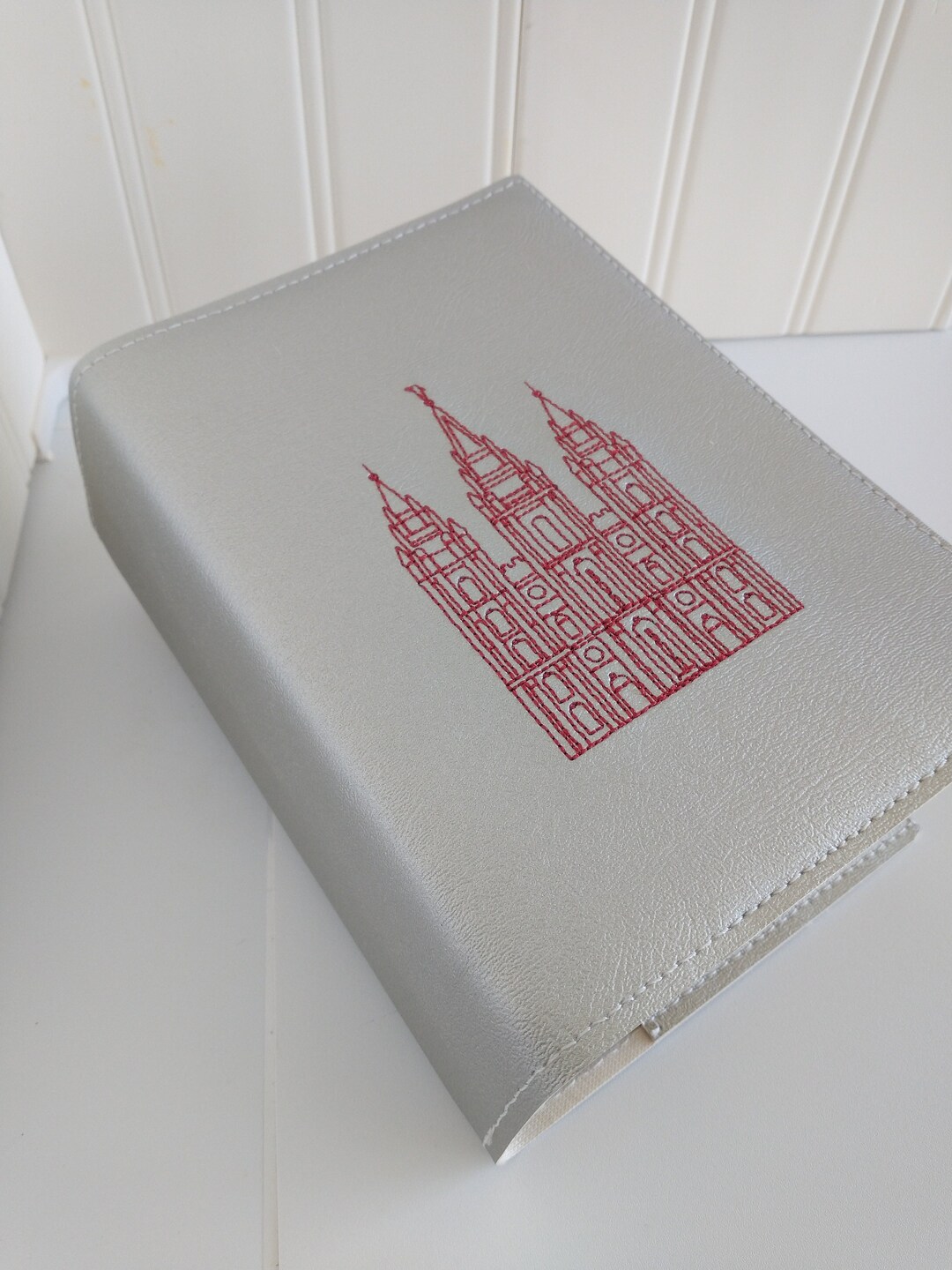 Clearance Silver W/red Salt Lake Temple Regular Size LDS Quad Faux ...