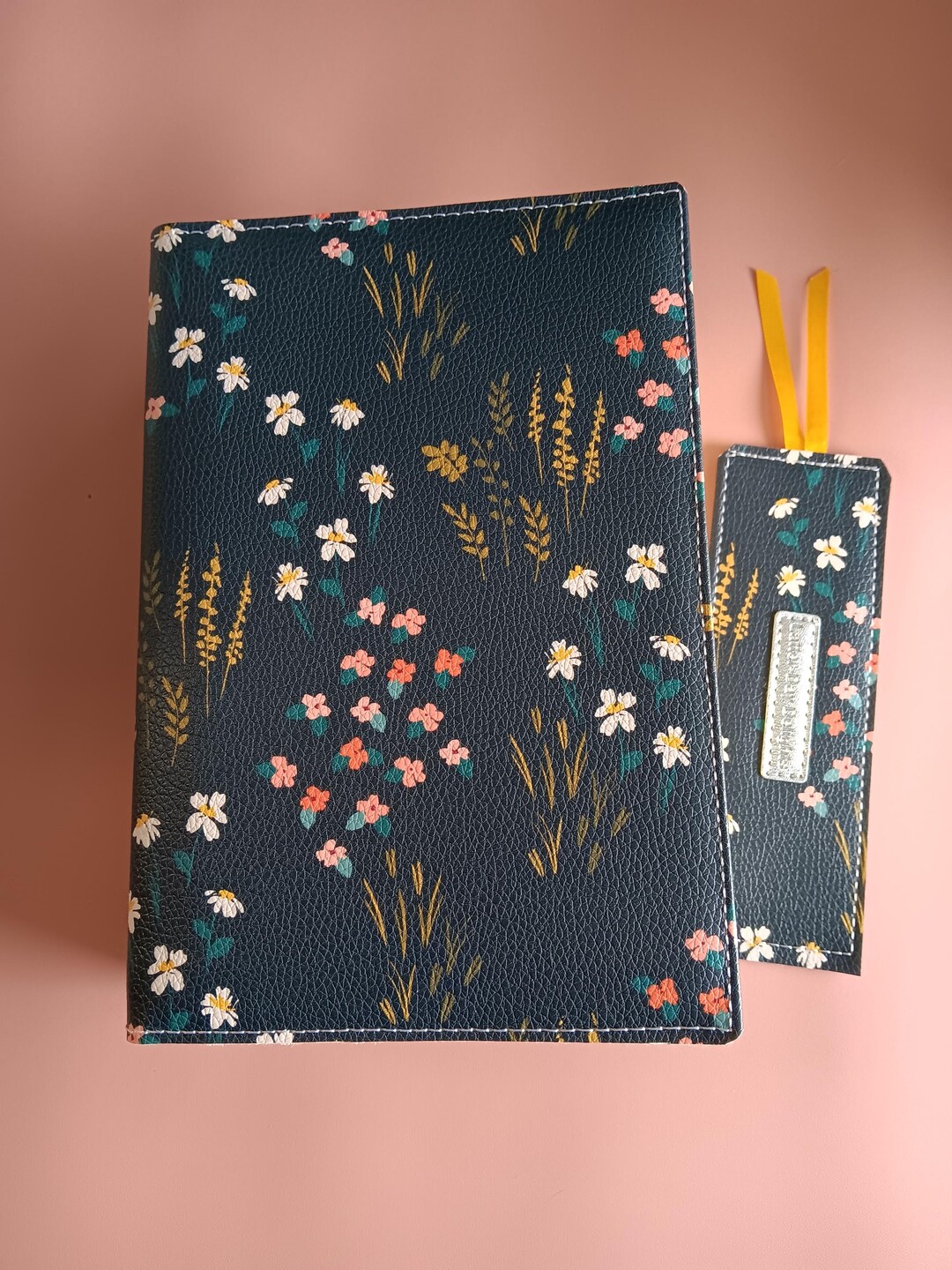 Navy Floral LDS Quad Slipcover: Simulated Leather Scripture Cover - Etsy