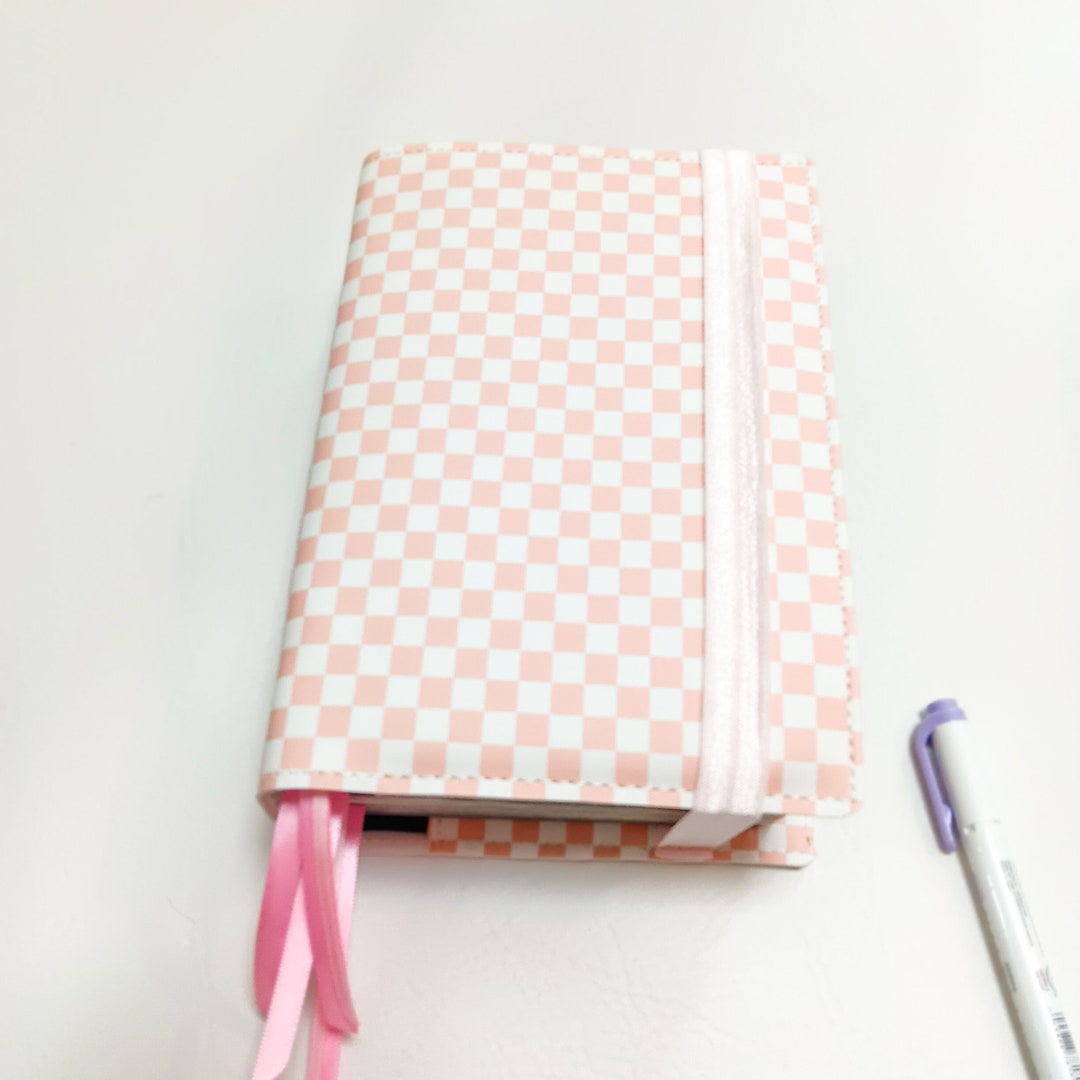 Pink and White Checkered Regular Size LDS Quad Faux Leather Scripture ...