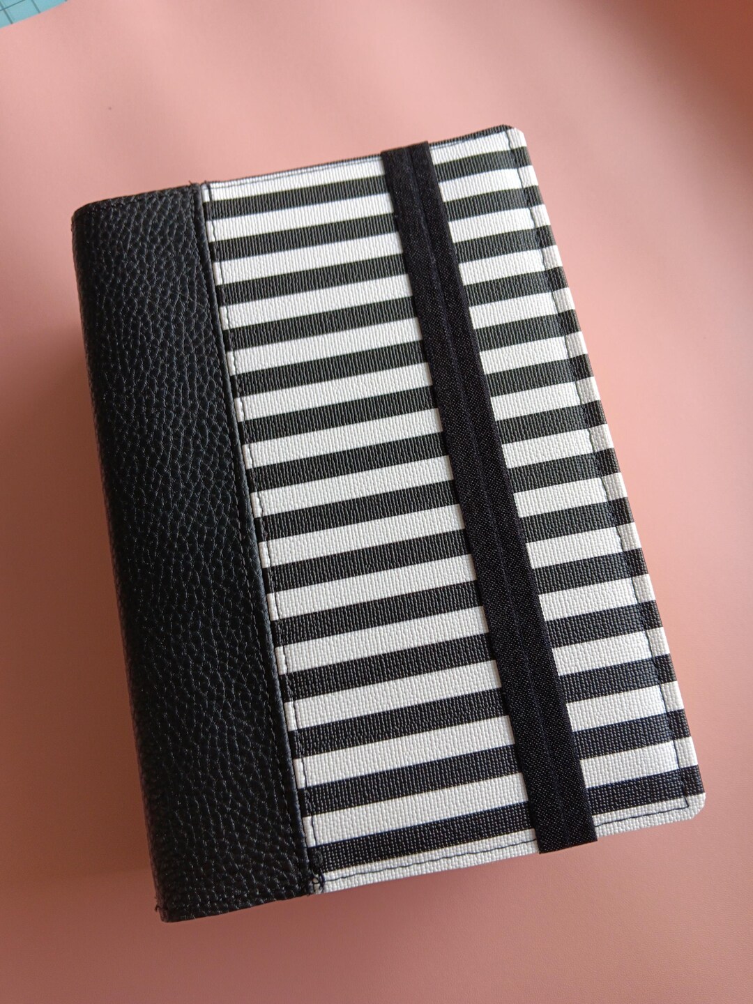 Black and White Stripe Simulated Leather LDS Quad Slipcover, LDS ...