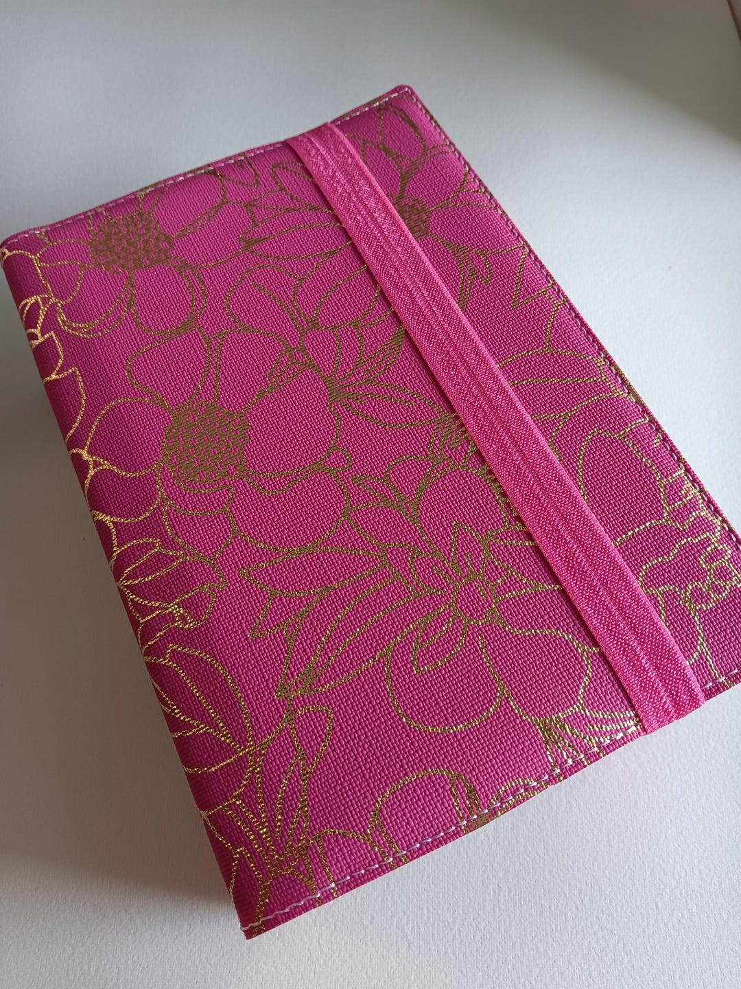 Buy Pink With Gold Floral Regular Size Quad Simulated Leather Slipcover ...