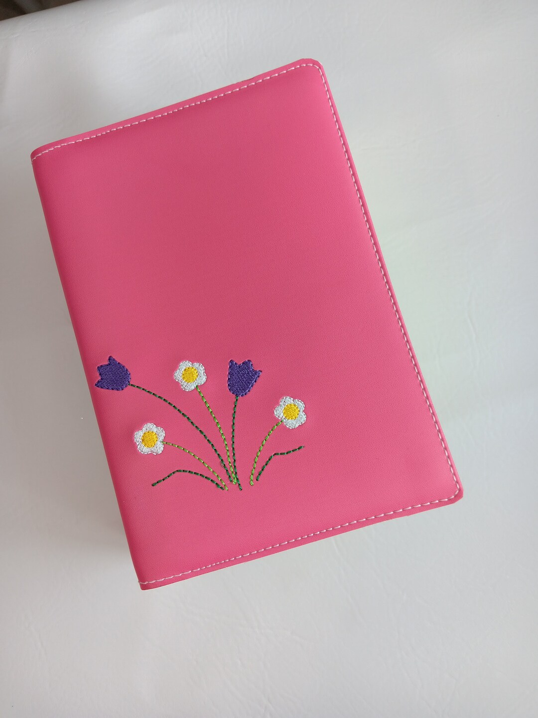 Pink With Embroidered Flowers Regular Size LDS Quadruple Combination ...