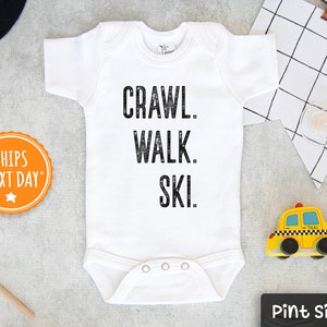 Ski Baby Onesie® Crawl Walk Ski Baby Onesie® Cute Skiing Lover Bodysuit ...