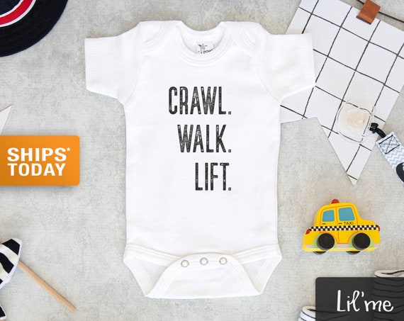 Workout Baby Onesie® Crawl Walk Lift Baby Onesie® Cute | Etsy