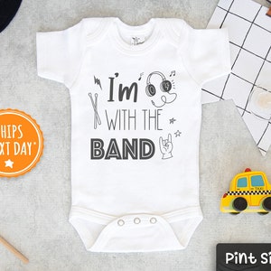I'm With the Band Toddler Shirt Cute Music Kids Shirt Rock Baseball Tee ...