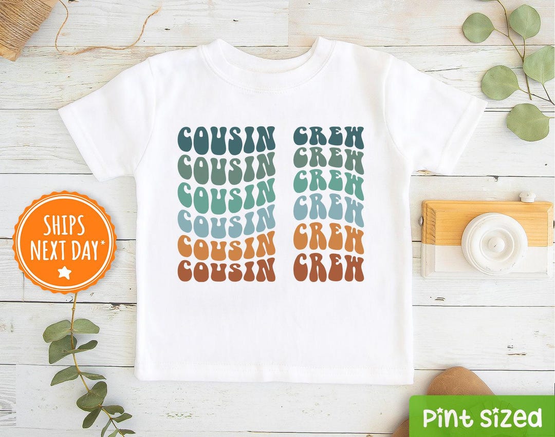 Cousin Crew Kids Shirt - Retro Cousin Crew Toddler Tee - Cute Natural Cousin Kids Tee - Cousin ...
