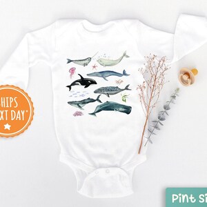 Ocean Creatures Baby Onesie® - Cute Whale Bodysuit - Hipster Sea Animal ...