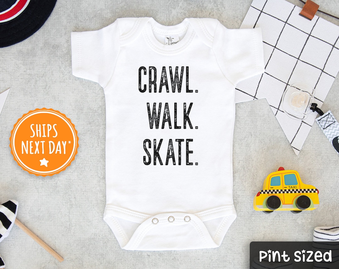 Skater Baby Onesie® Crawl Walk Skate Baby Onesie® Cute Hockey ...