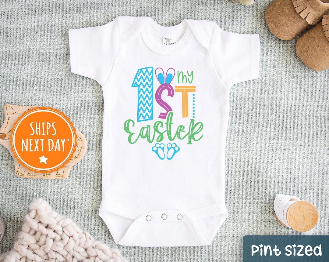 My First Easter Baby Onesie® Happy 1st Easter Bodysuit Cute Easter Baby ...