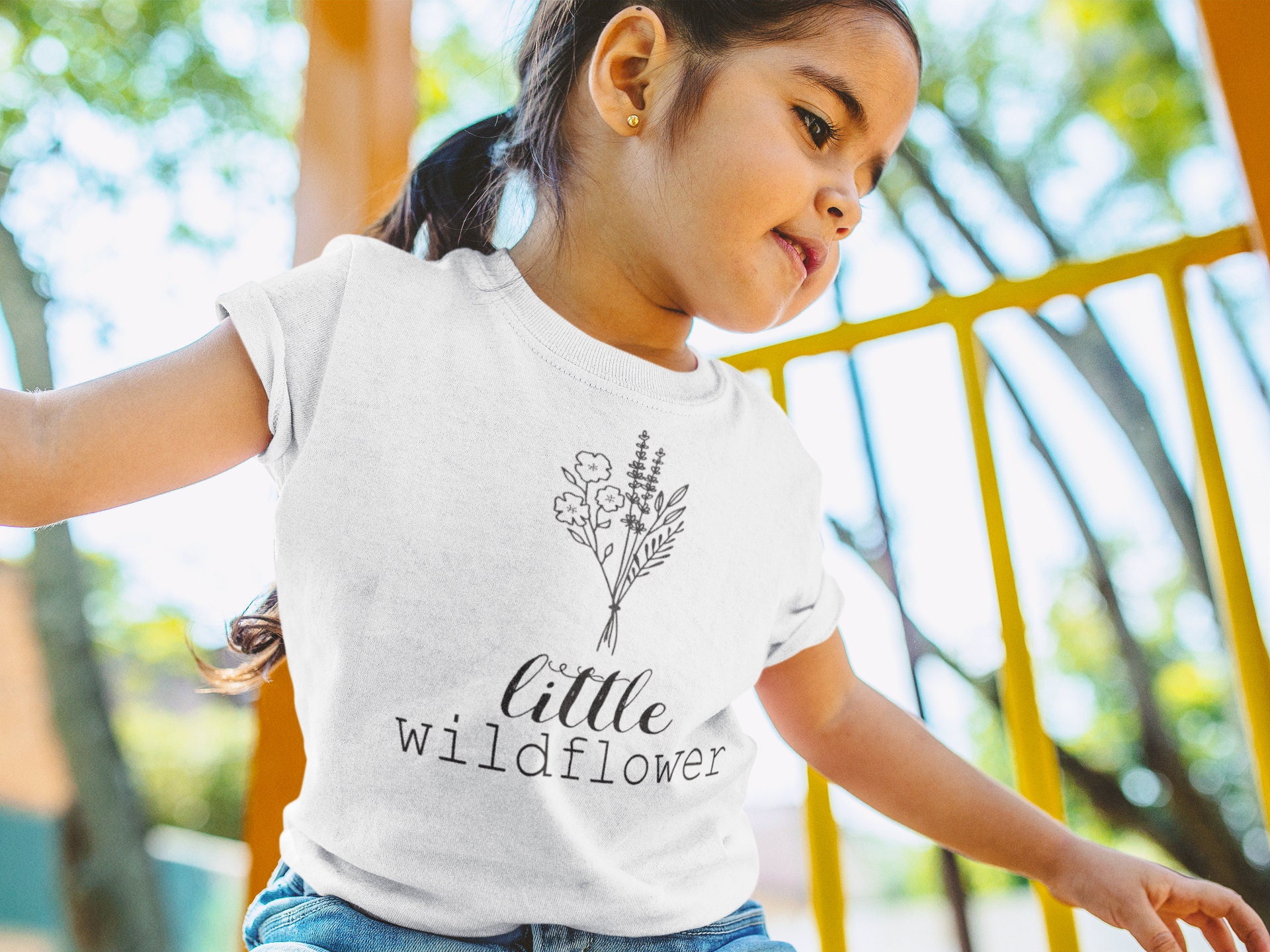 Little Wildflower Shirt Wild One Girls Tee Boho Wildflower | Etsy