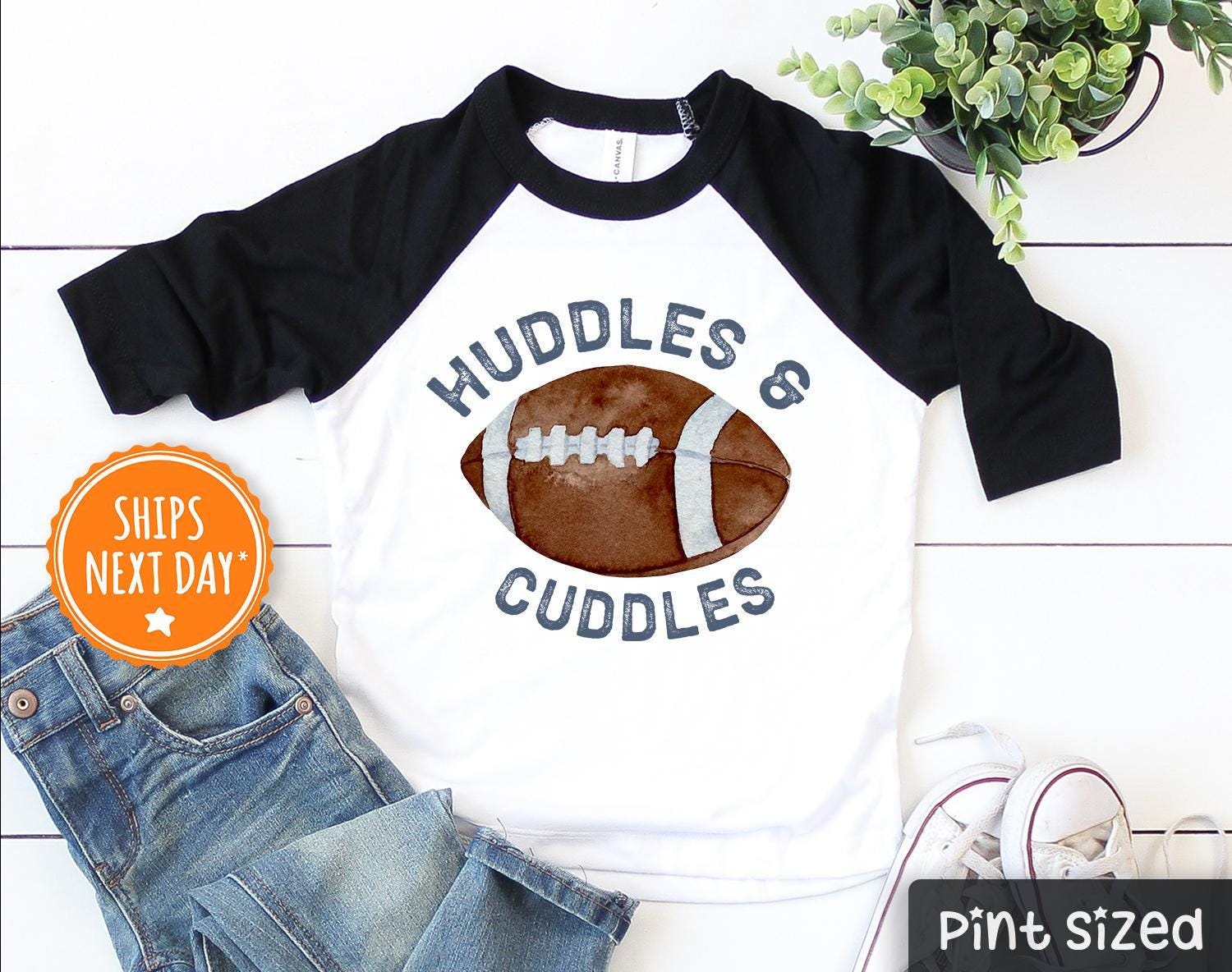 Kids Football Shirt - Huddles & Cuddles Football Kids Shirt - Cute Fall ...