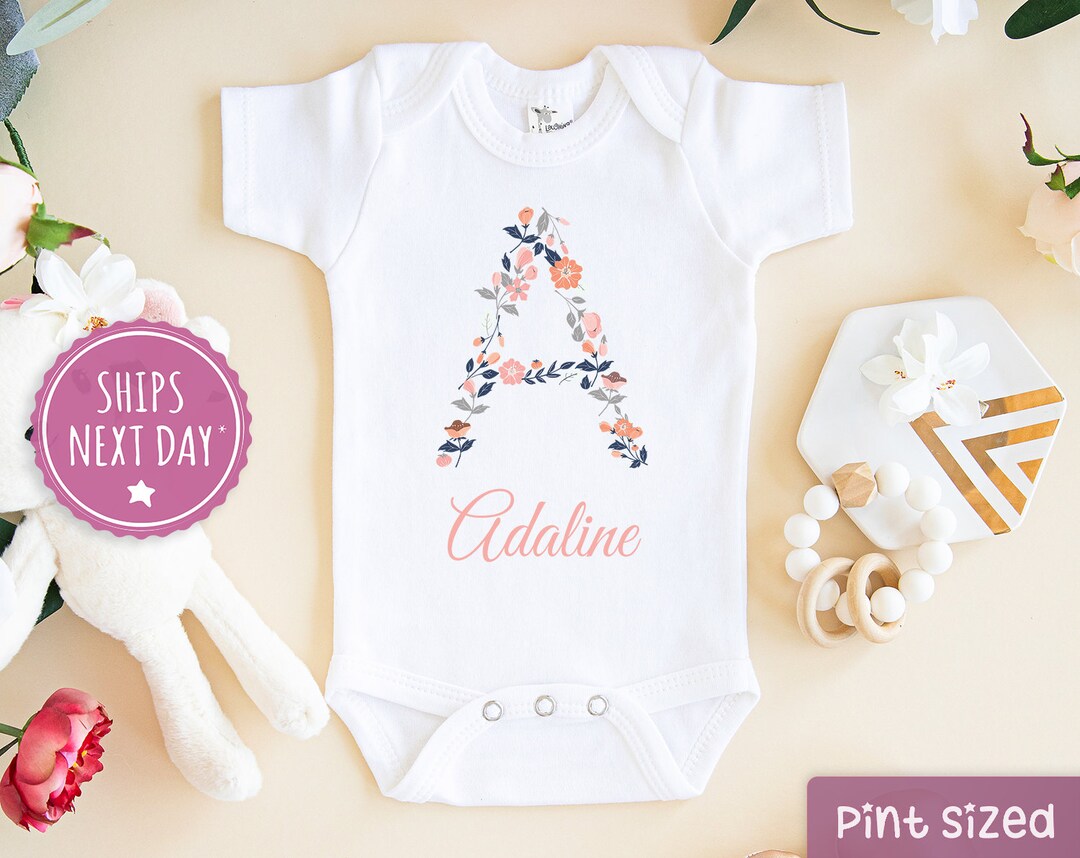 Personalized Baby Girl Onesie® Custom Girl Onesie® Flowers - Etsy
