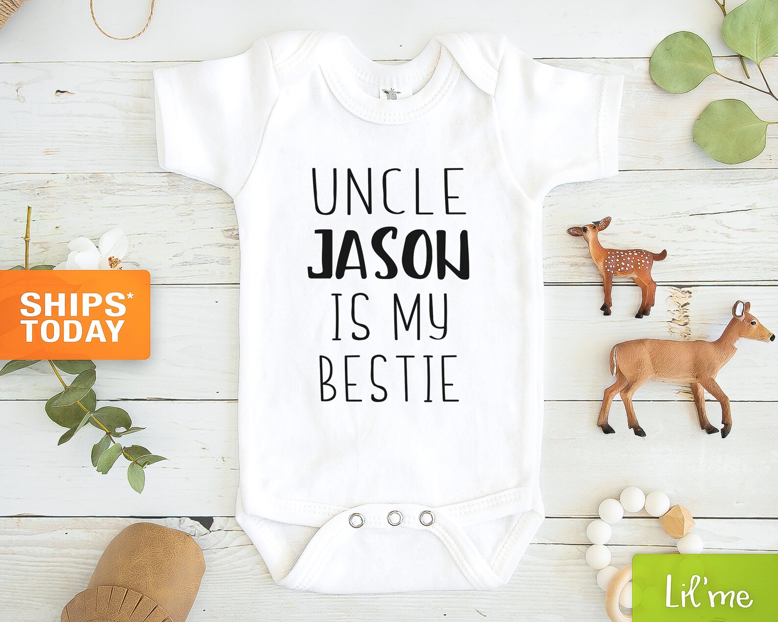 Personalized Uncle Is My Bestie Onesie® Custom Uncle Baby | Etsy