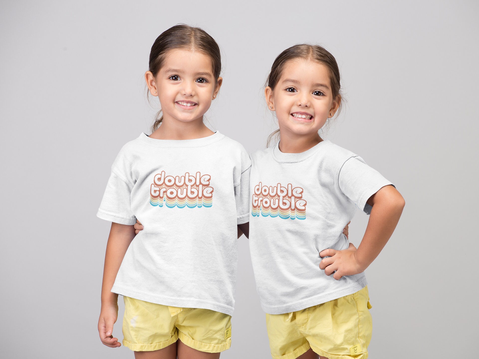 Double Trouble Twin Onesies® Funny Best Friends Twin - Etsy