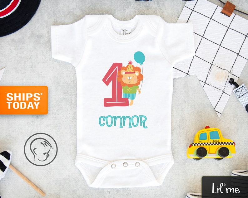 Personalized First Birthday Shirt Cute Baby Boy Birthday One | Etsy