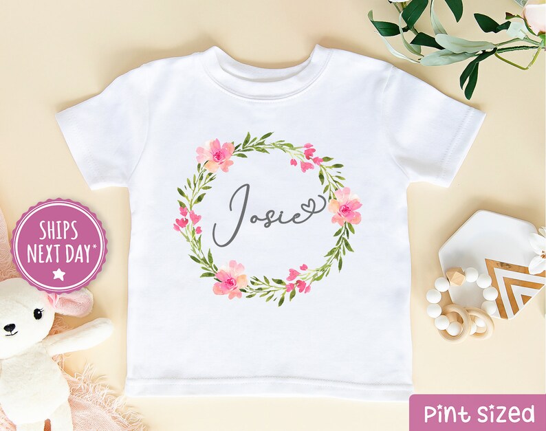 Personalized Baby Girl Shirt Floral Baby Girl Shirt Custom - Etsy