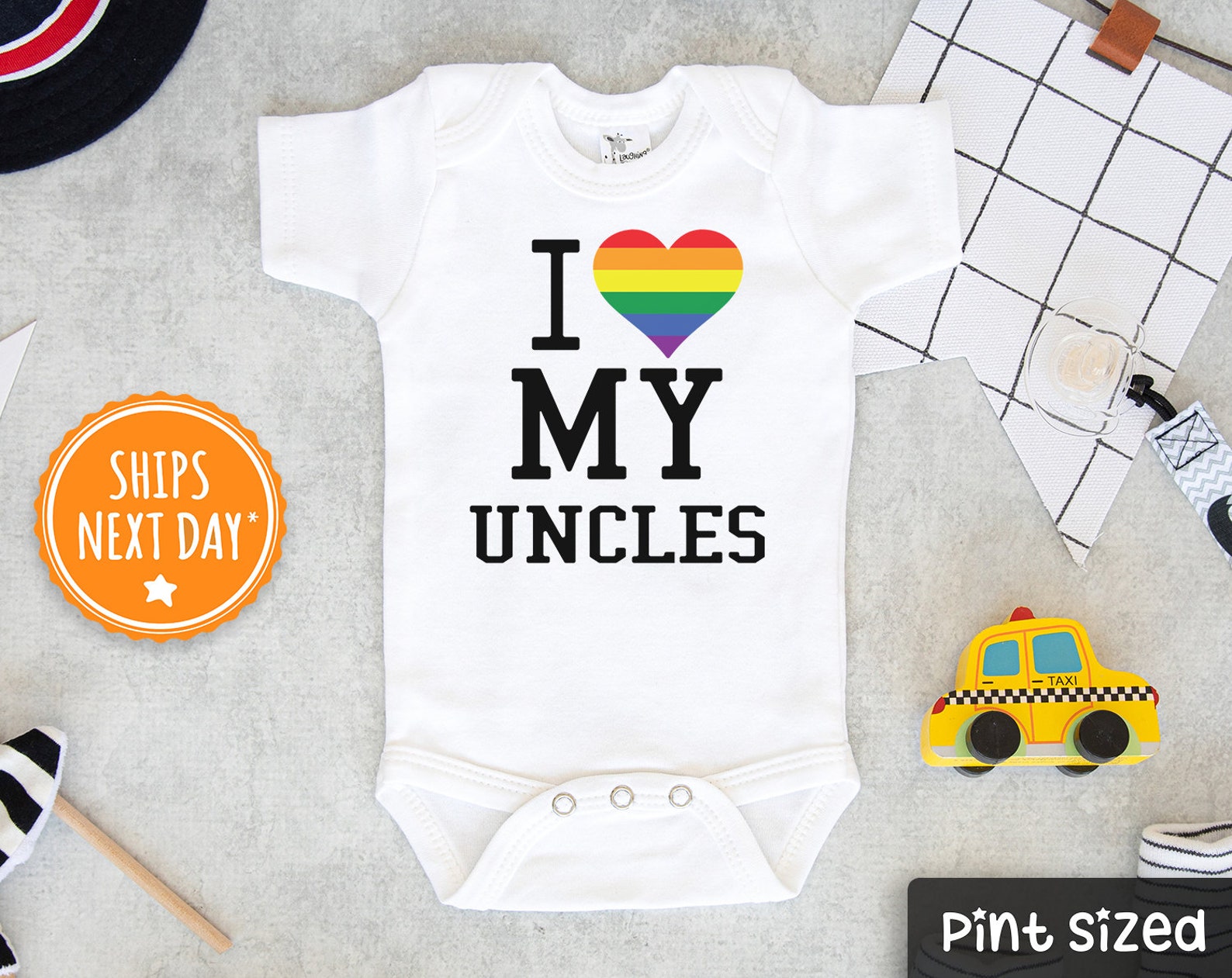 I Love My Uncles Baby Onesie® Cute Pride Rainbow Uncle - Etsy