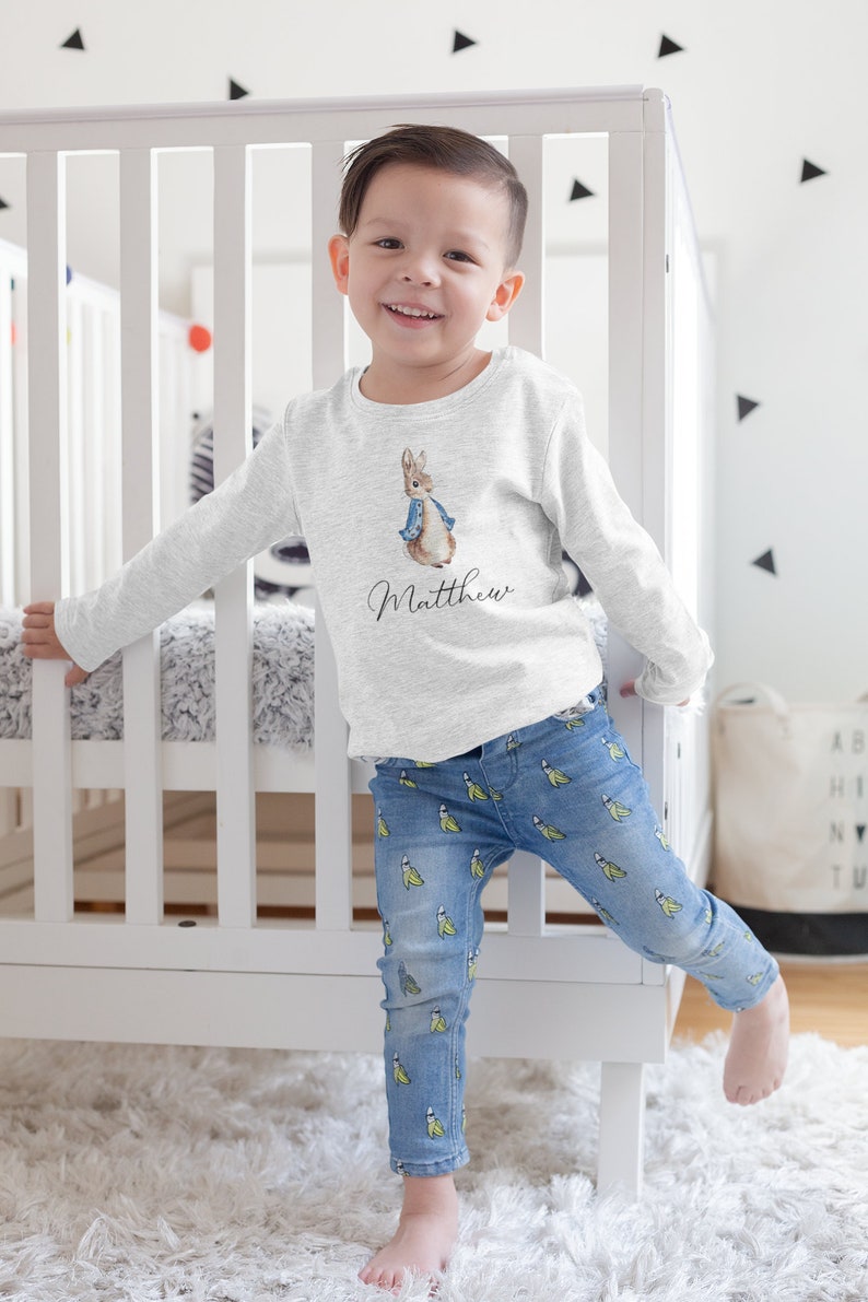 Personalized Name Bunny Kids Shirt Custom Peter Rabbit Boy - Etsy