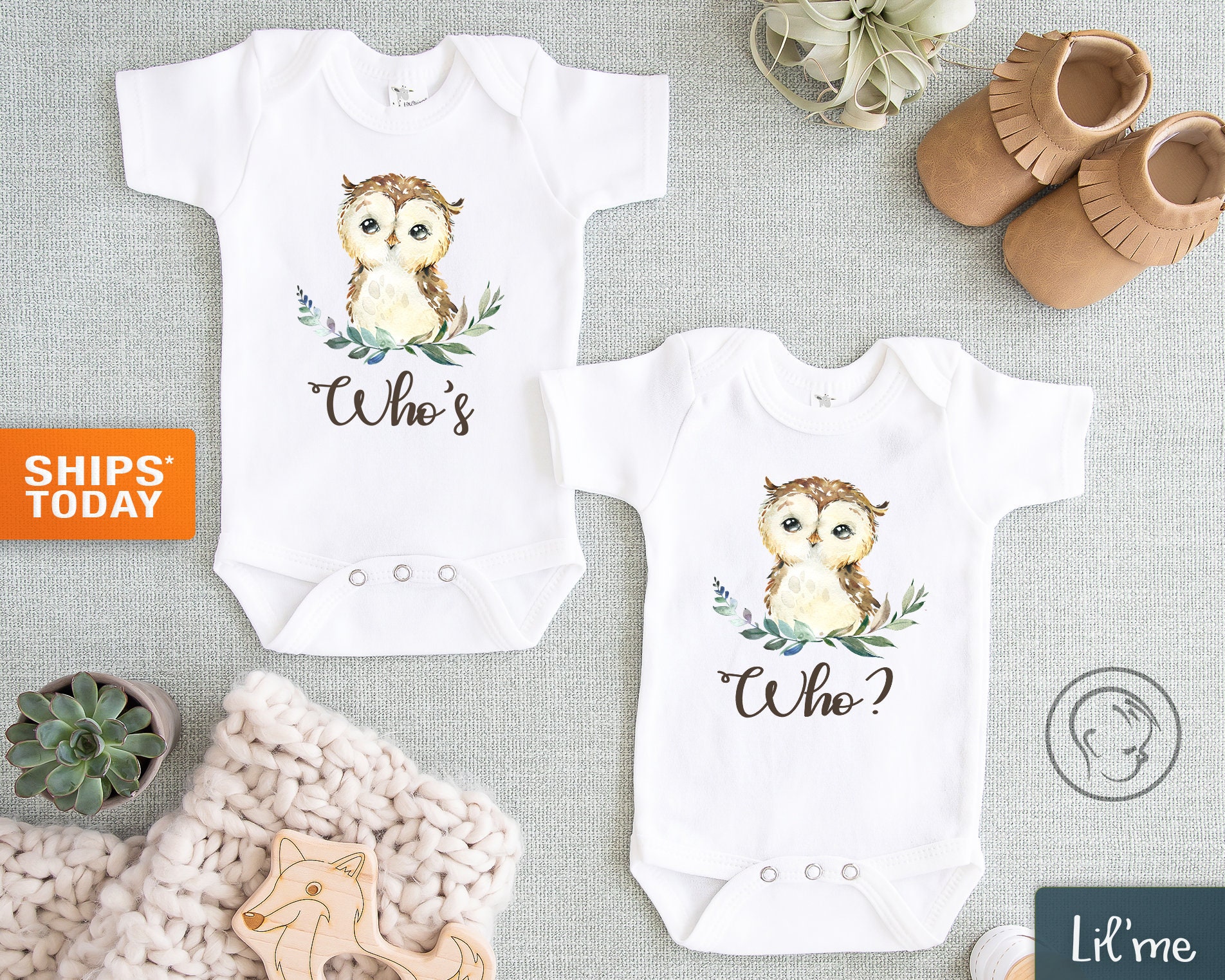 Twin Onesie®s® Who's Who Twin Onesie®s® Funny Owl | Etsy